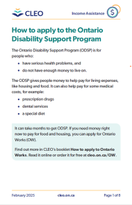 How to apply to the Ontario Disability Support Program - CLEO ...